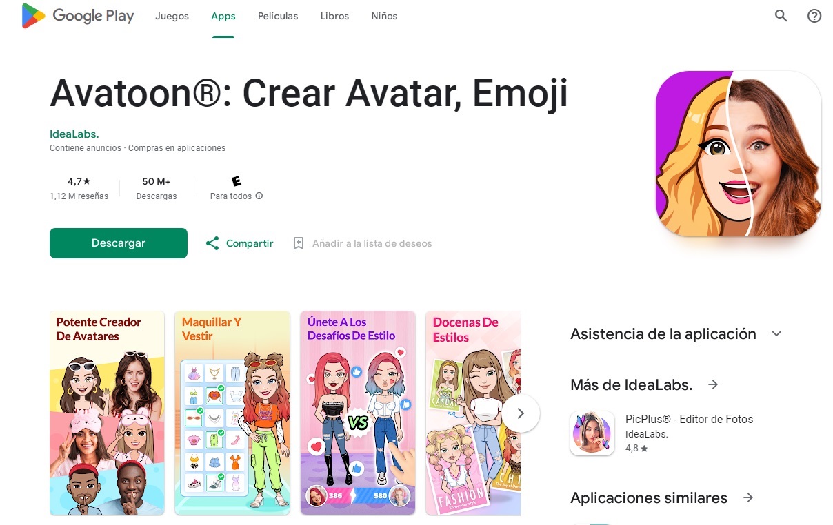 Aplicación para crear Avatares - Conoce Avatoon