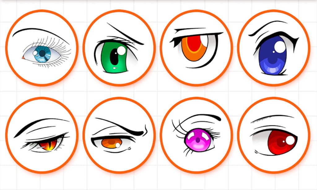 Aprende a dibujar ojos de animé - Aplicación Gratuita | Stonkstutors