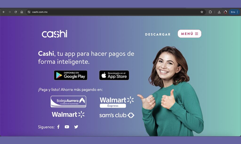 App Cashi - Recibe 2% en compras en Walmart